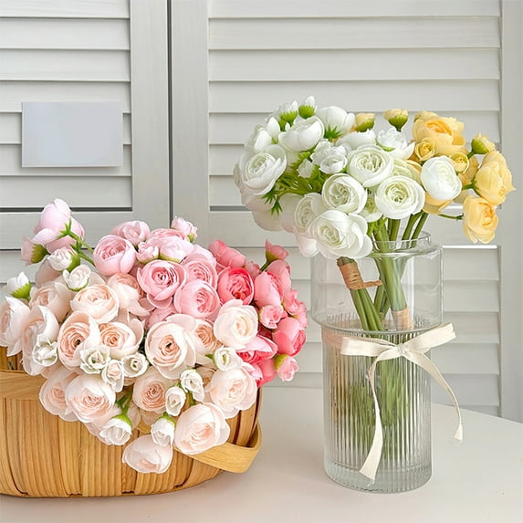 Artificial Flowers for Room Bedroom Decoration - Realistic Full Bloom ...