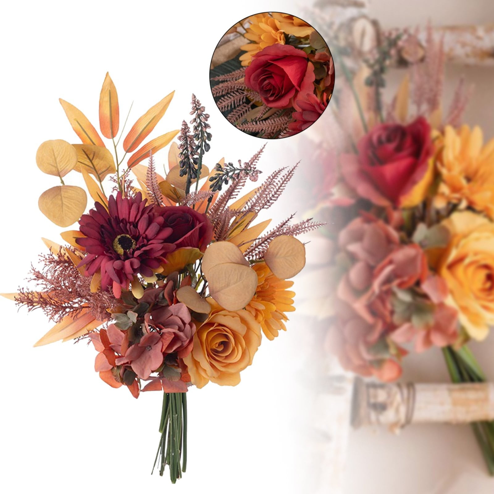 Artificial Flowers,Rose Artificial Flowers Faux Rose Bouquet Set With ...