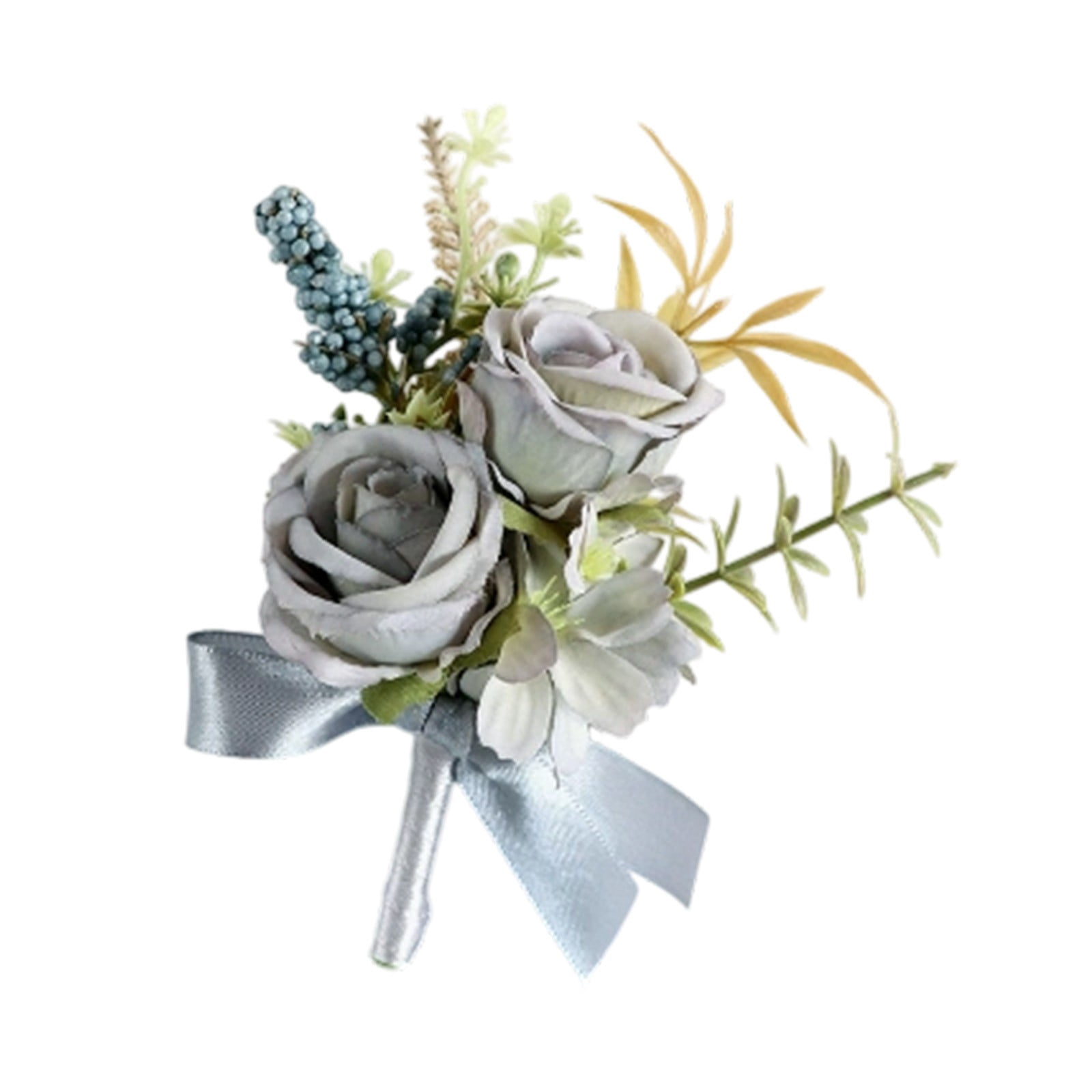 Artificial Flowers Rose Corsage Fake Rose Boutonniere Men's Corsage ...