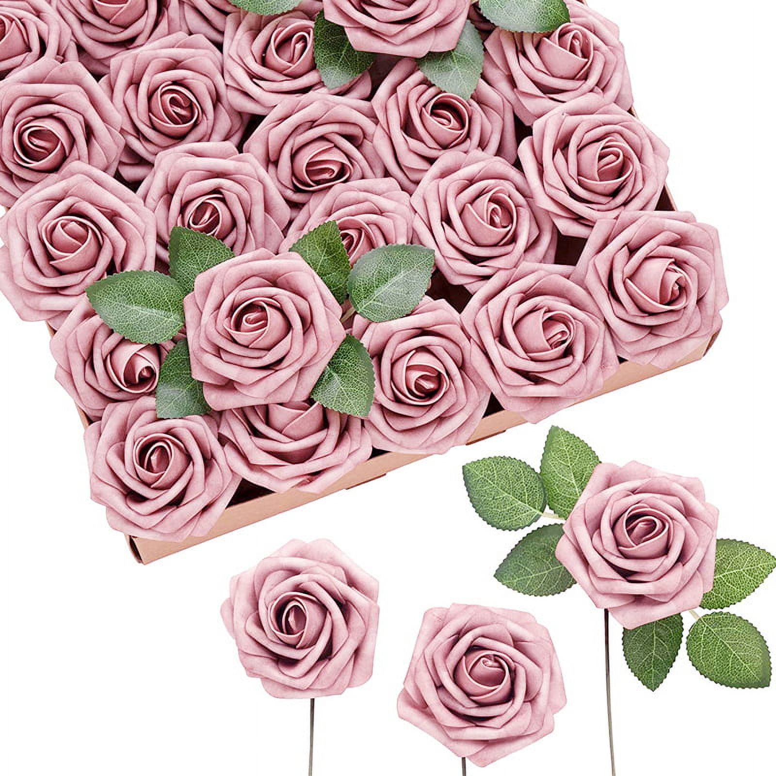 Artificial Flowers Roses 25 pcs Gold Sparrow Fake Roses w/Stem for DIY ...