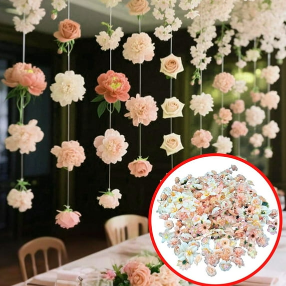 Artificial Flowers Roses Flowers Heads for Crafts DIY Home Spring ...