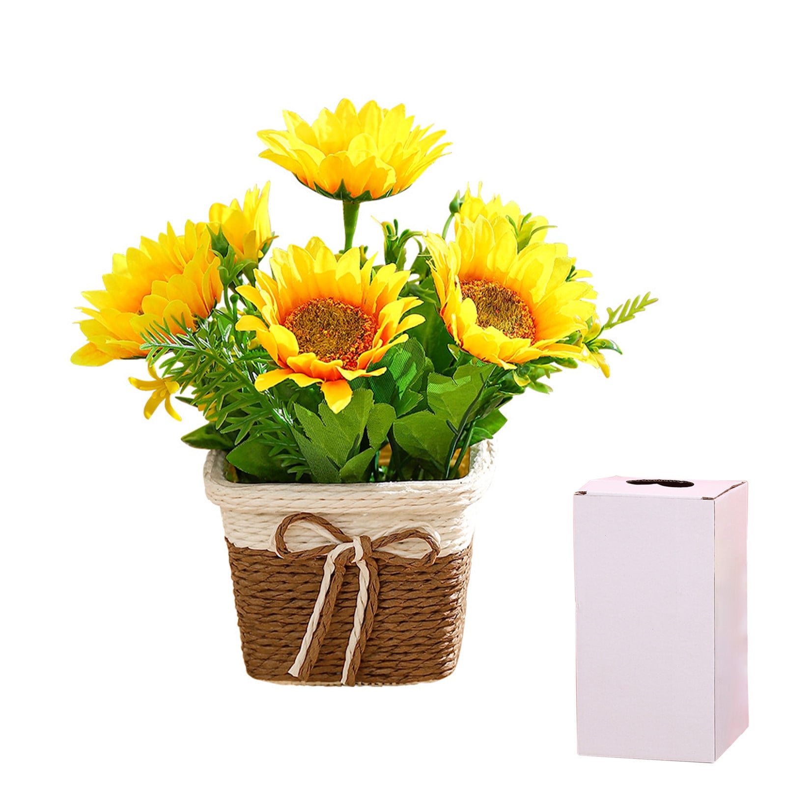 Artificial Flowers Rural Scener Style Artificial Flower Potted Desktop ...