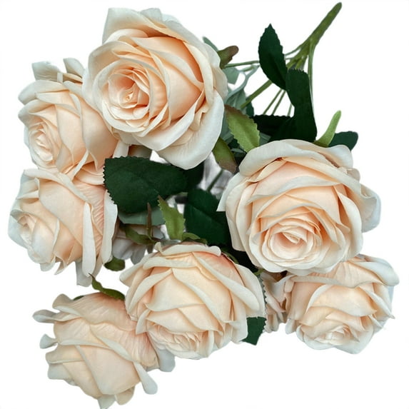 Artificial Flowers Silk Fake Flowers, Lifelike Fake Rose, 9 Head Silk ...