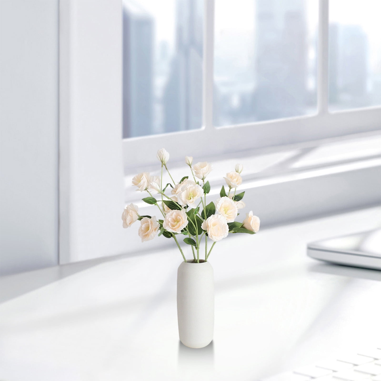 Artificial Flowers Silk Floral Arrangement Eustoma Bouquet, Realistic ...