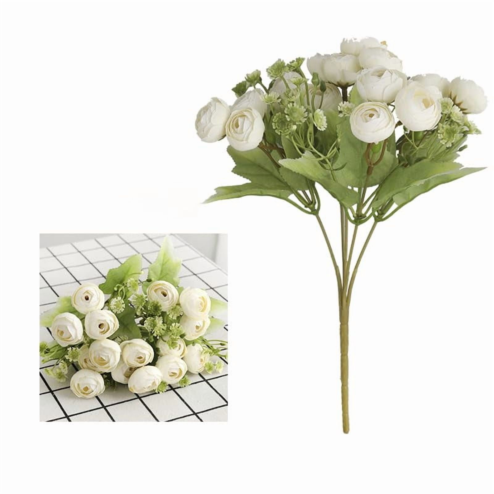 Artificial Flowers Silk Hydrangea Fake Bouquets for Home Indoor ...