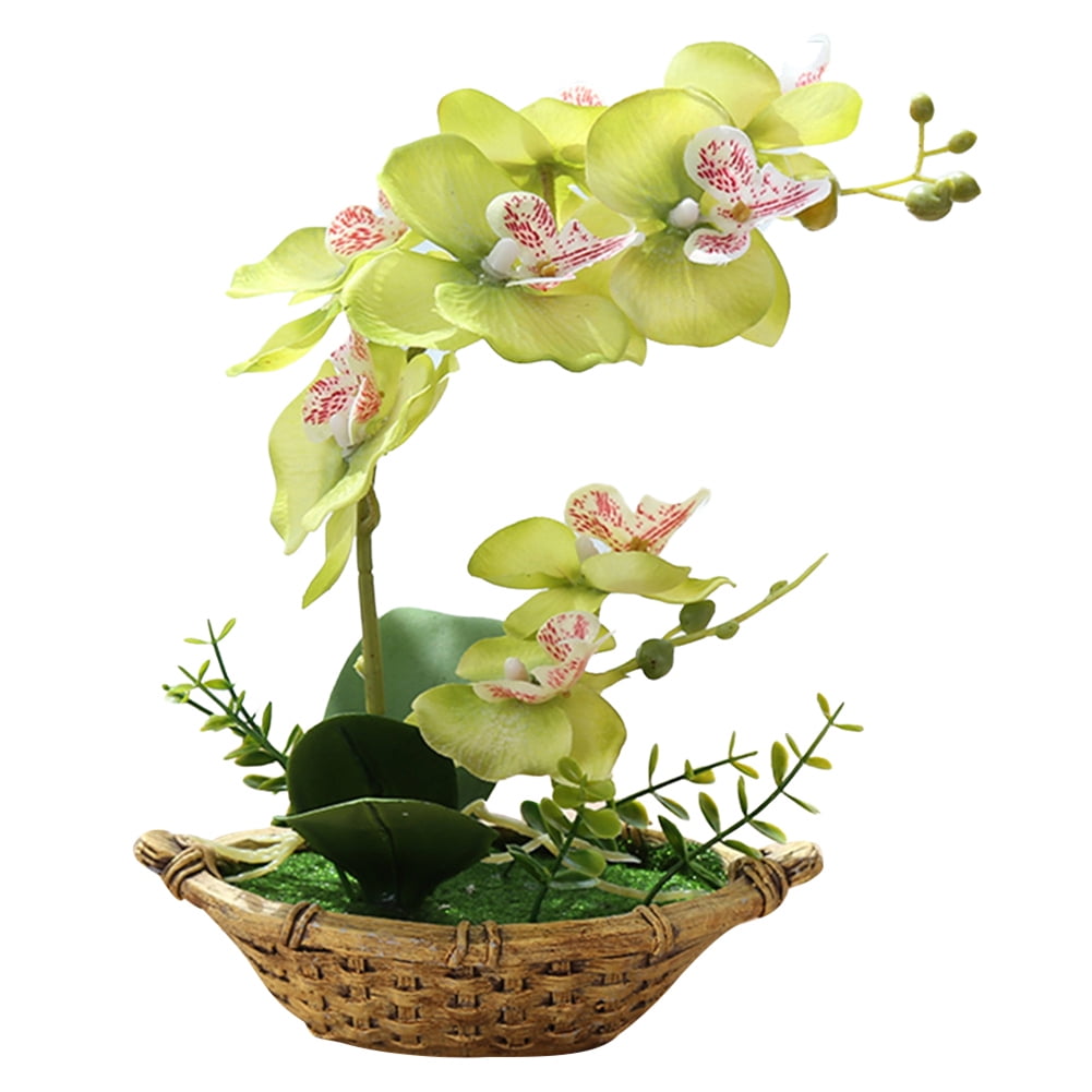 Artificial Flowers Silk Orchids Faux Orchid Plant in Pot Plants Large ...