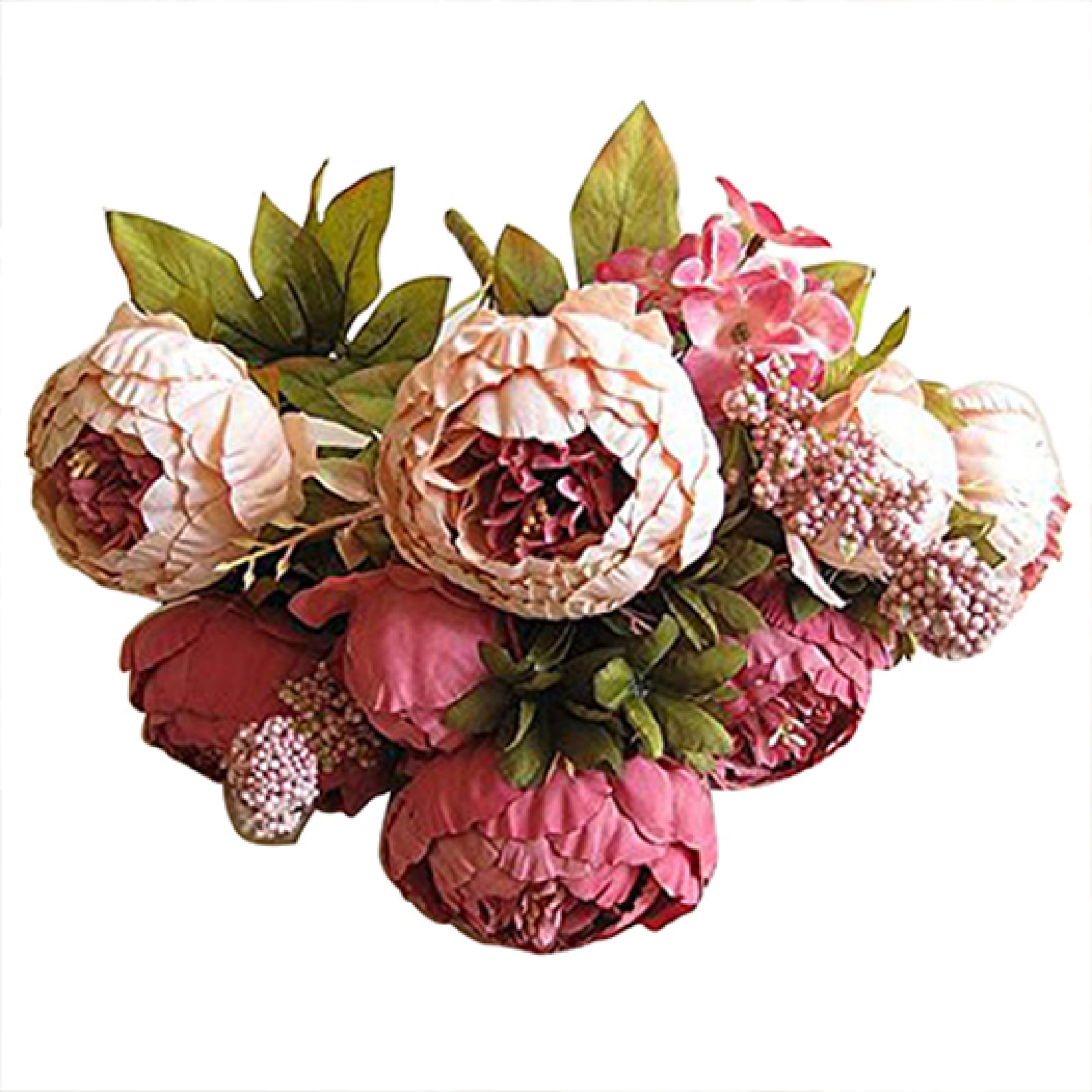 Artificial Flowers Silk Plastic Fake Peony Flower Vintage Peonies ...