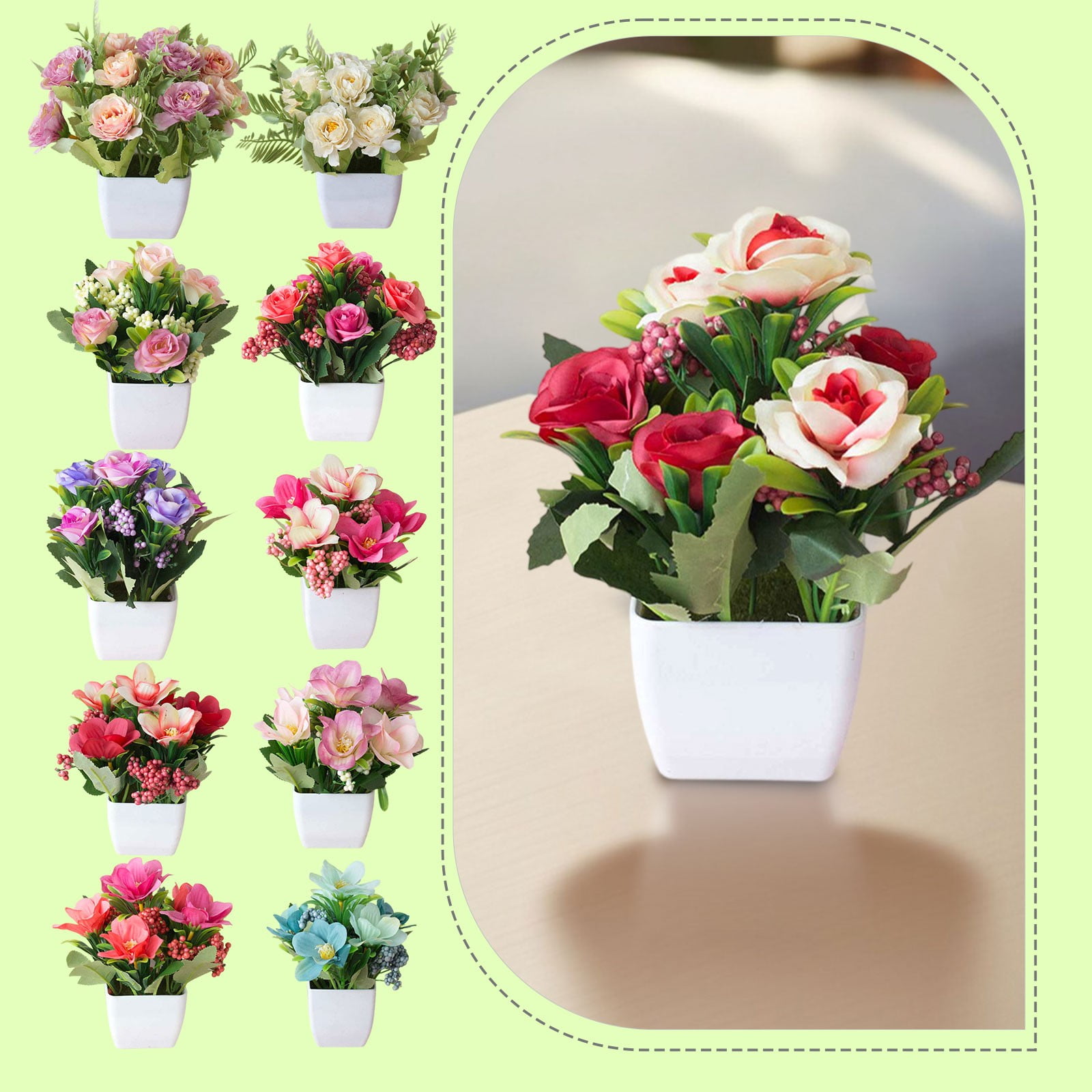 Artificial Flowers, Silk Rose Arrangements Fake Faux Flowers Bouquets ...