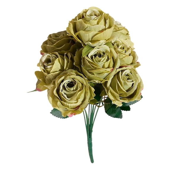 Artificial Flowers Simulation 9 Head Rose Artificial Bouquet Satin ...