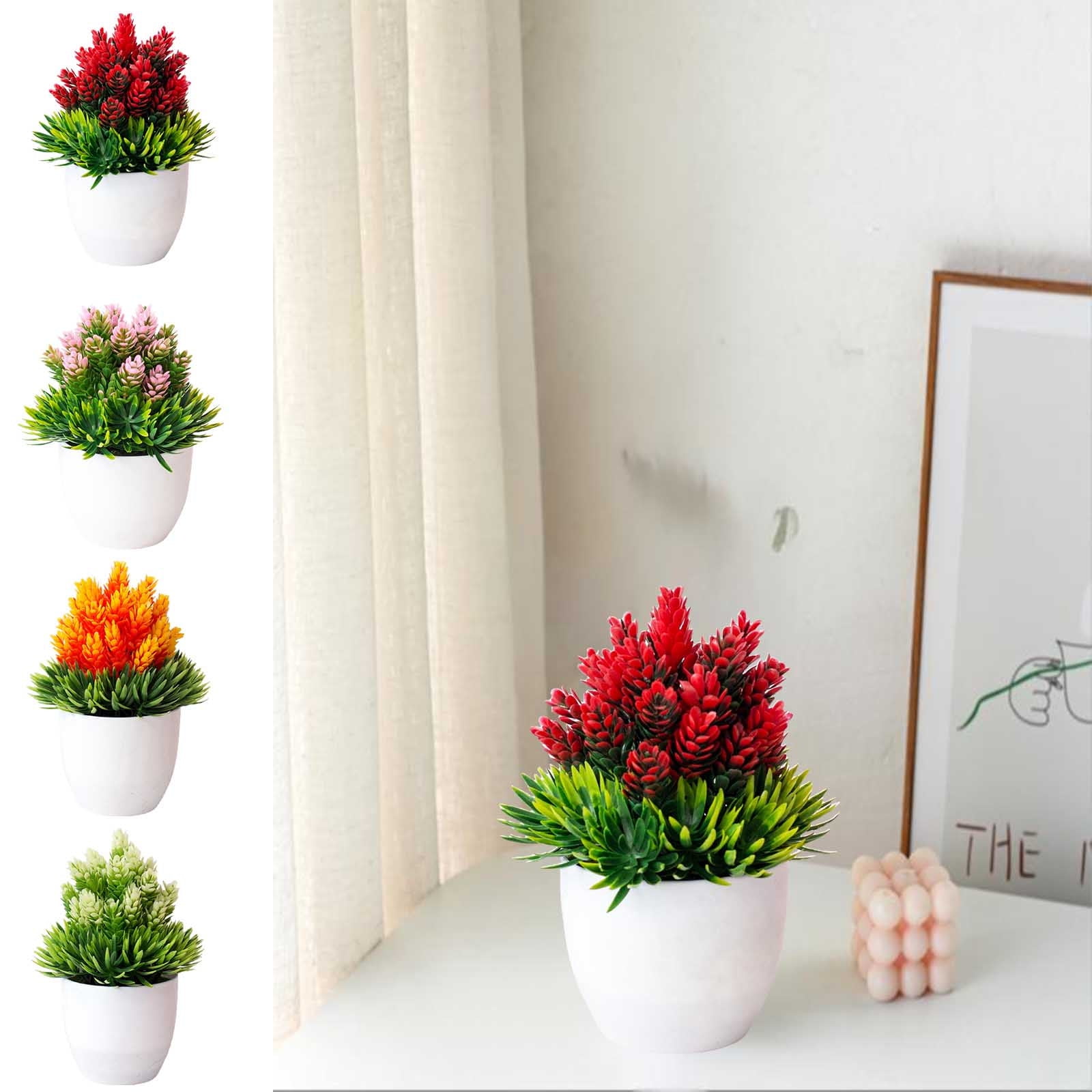 Artificial Flowers, Simulation Potted Plastic Bonsai, Fake Plant Decor ...