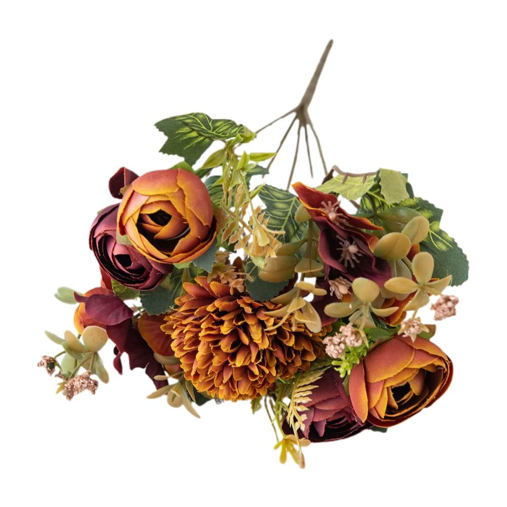 Artificial Flowers Tea Rose Buds Bouquet Diy Candy Box Vase Room Home ...