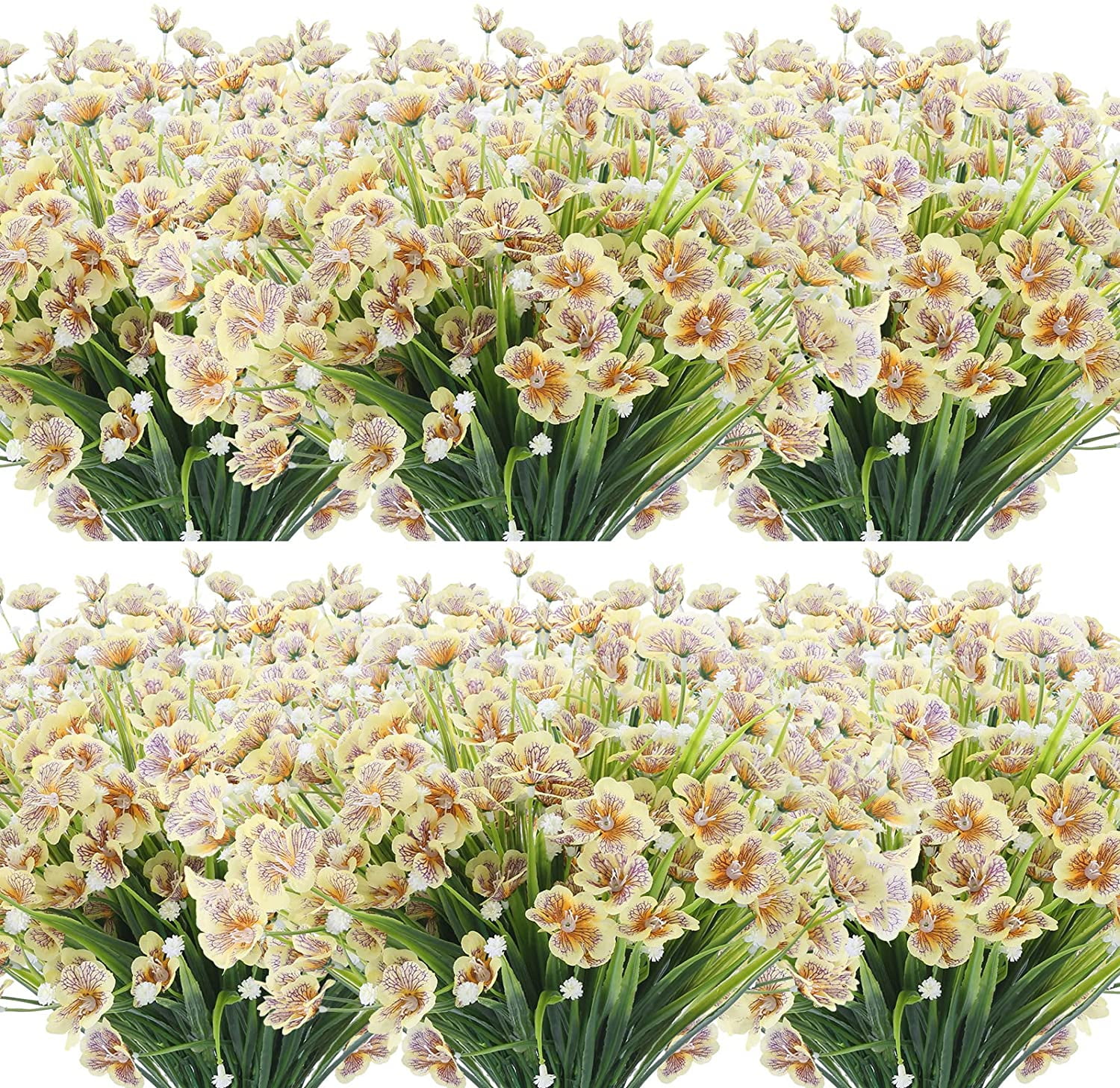 Artificial Flowers UV Resistant Original Craftsmanship Fake Beautiful Patterned Flowers No Fade ...