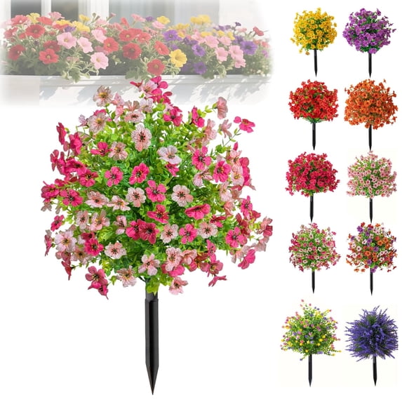 Artificial Flowers & UV Resistant with Ground Spike, Outdoor & Indoor ...