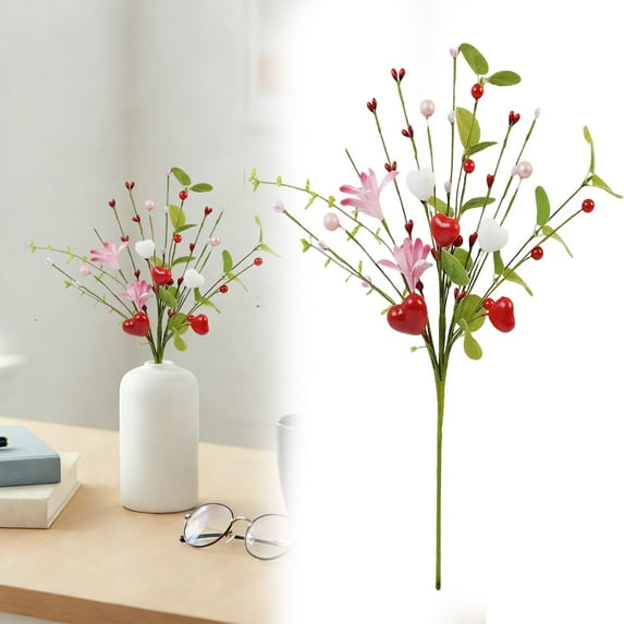 Artificial Flowers,Valentines Day Decorations Valentine's Day Heart ...