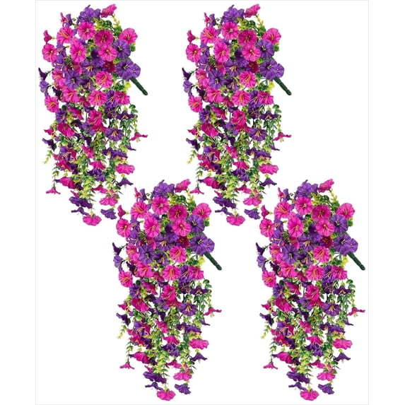 Artificial Flowers Vines, Outdoor Fake Hanging Morning Glory, UV ...