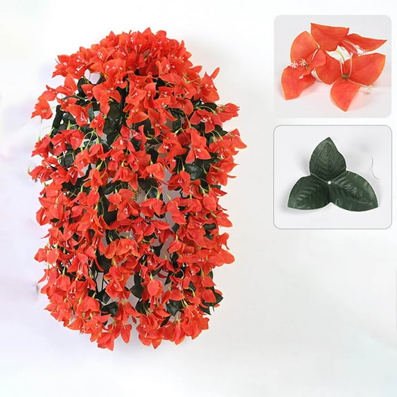 Artificial Flowers Wall Hanging, Bougainvillea Vine Decor with 156 ...