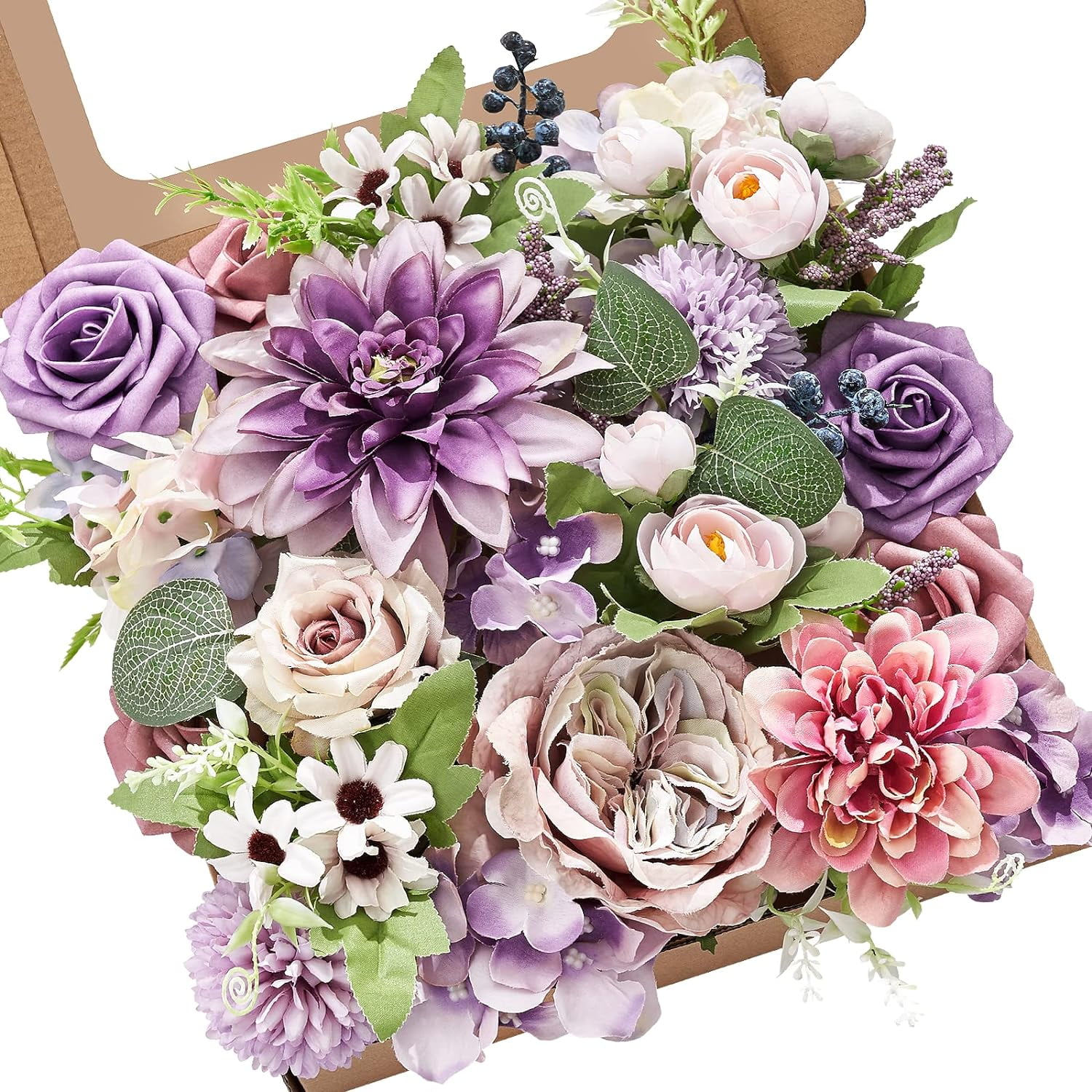 Artificial Flowers Wedding Faux Spring Flowers Purple Cake Decor Fake ...