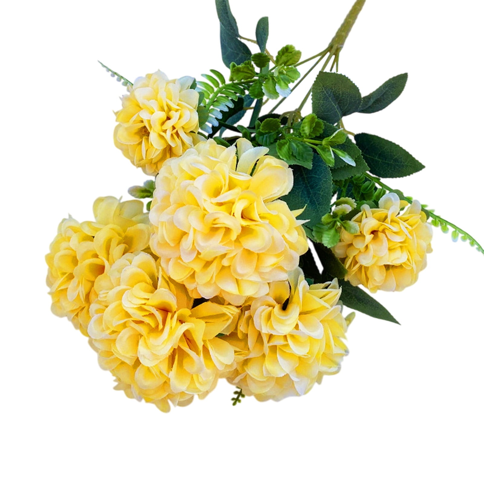 Artificial Flowers, Yellow Fake Hydrangea Flowers Real Touch Flower for ...