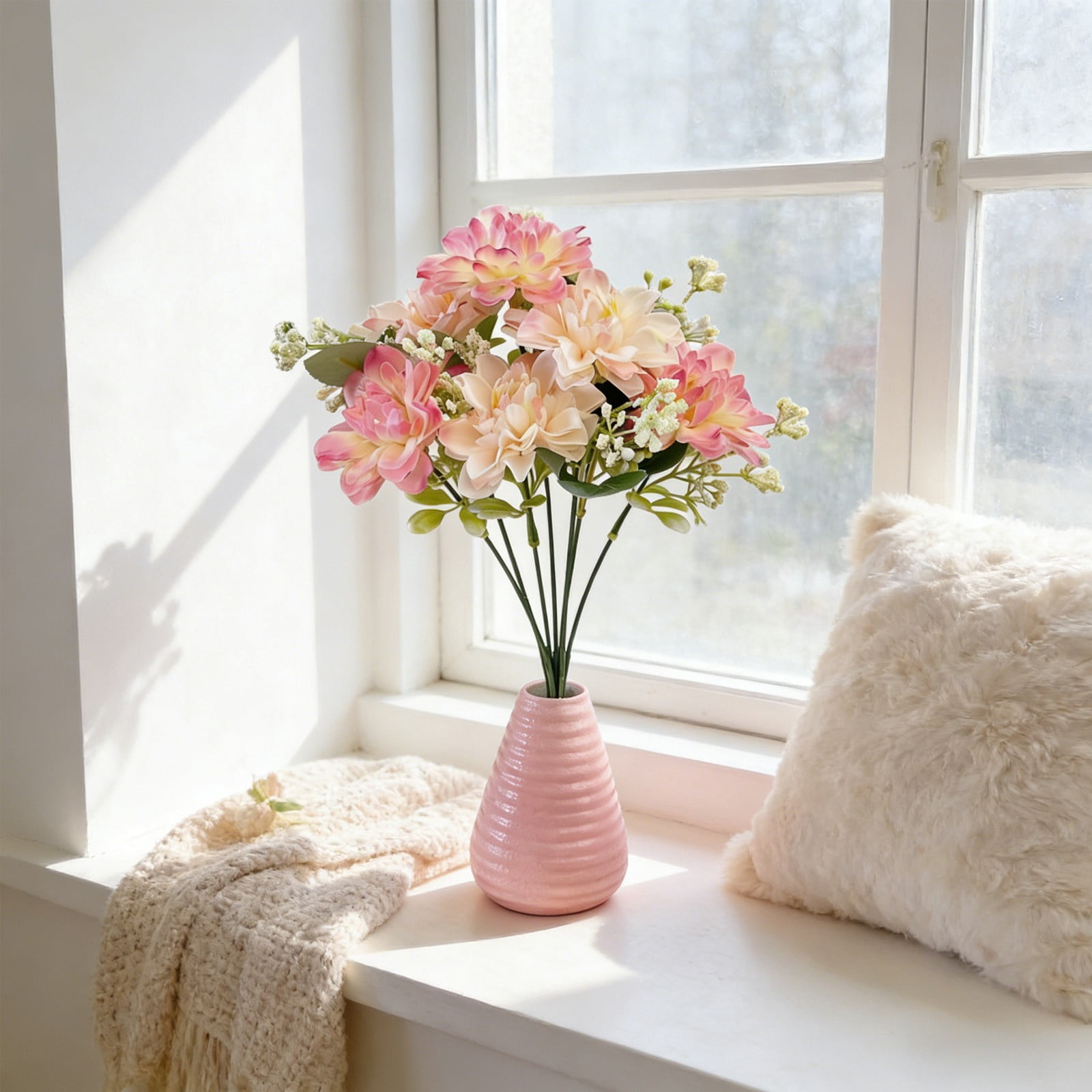 Artificial Flowers for Home Decor - Lifelike Plastic Floral ...