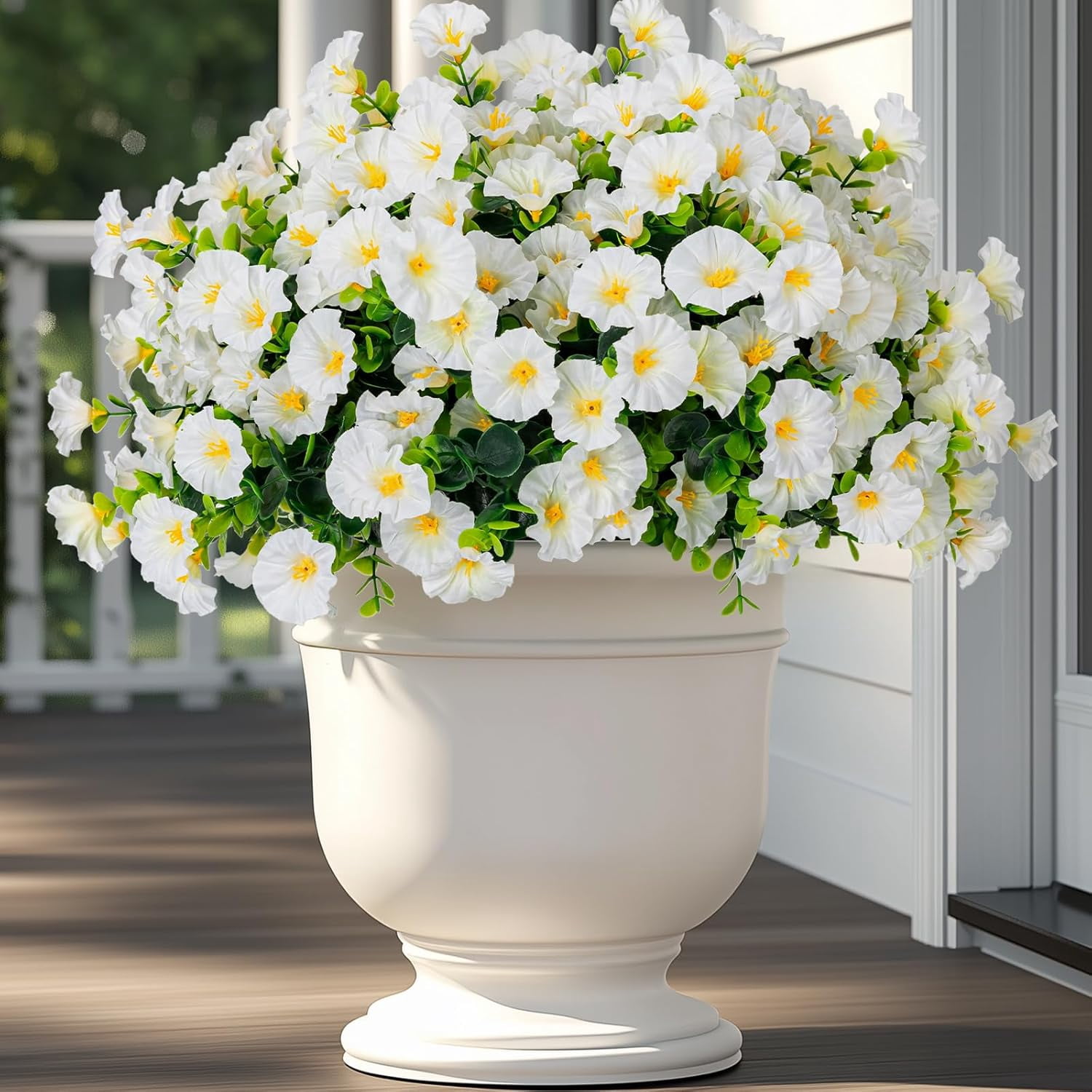 Artificial Flowers for Outdoor 14 Bundles Eucalyptus Fake Flowers for ...