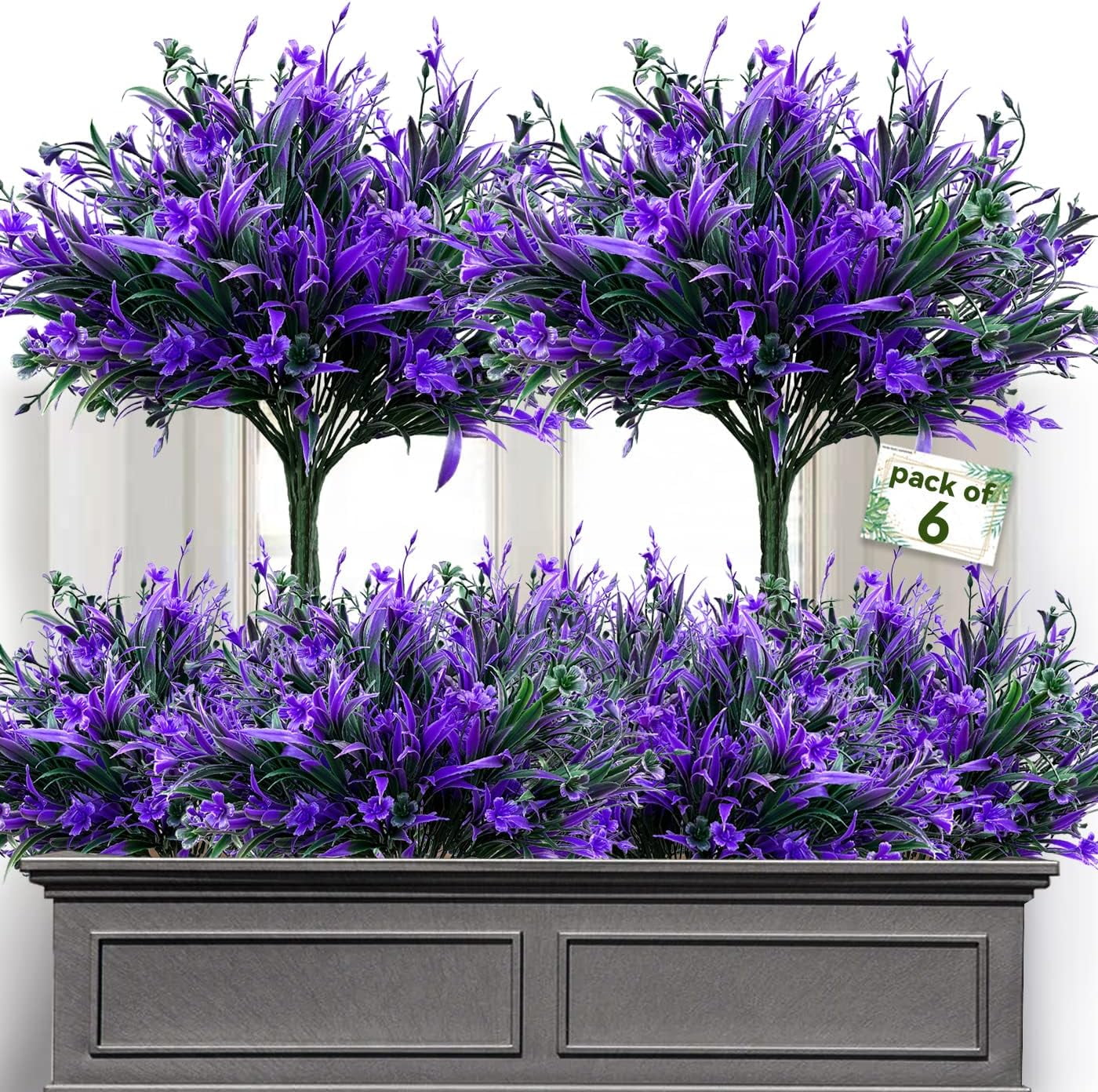 Artificial Flowers for Outdoors,16 Bundles Outdoor Fake Flowers UV ...