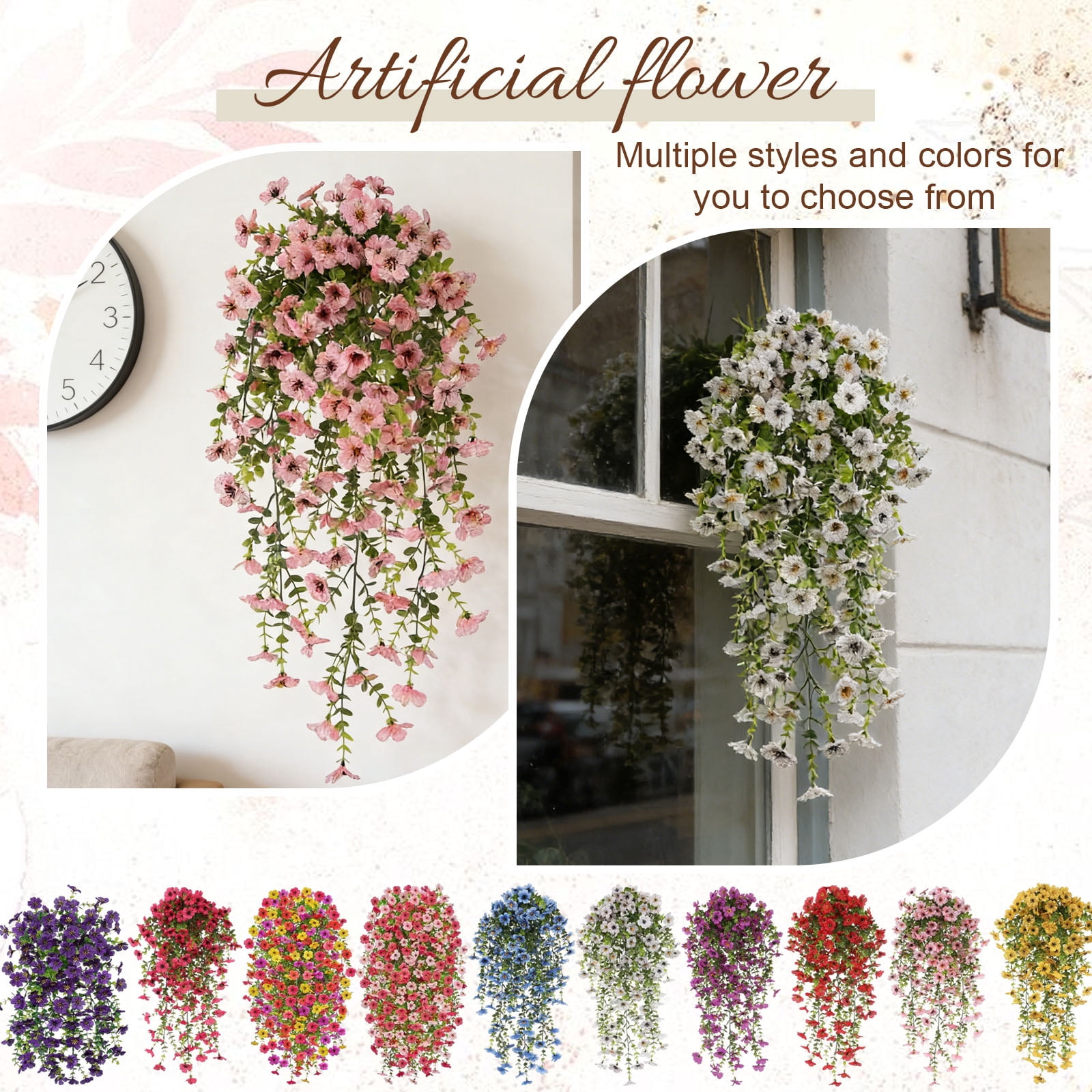 Artificial Flowers for Spring and Summer,UV Resistant Realistic Hanging ...