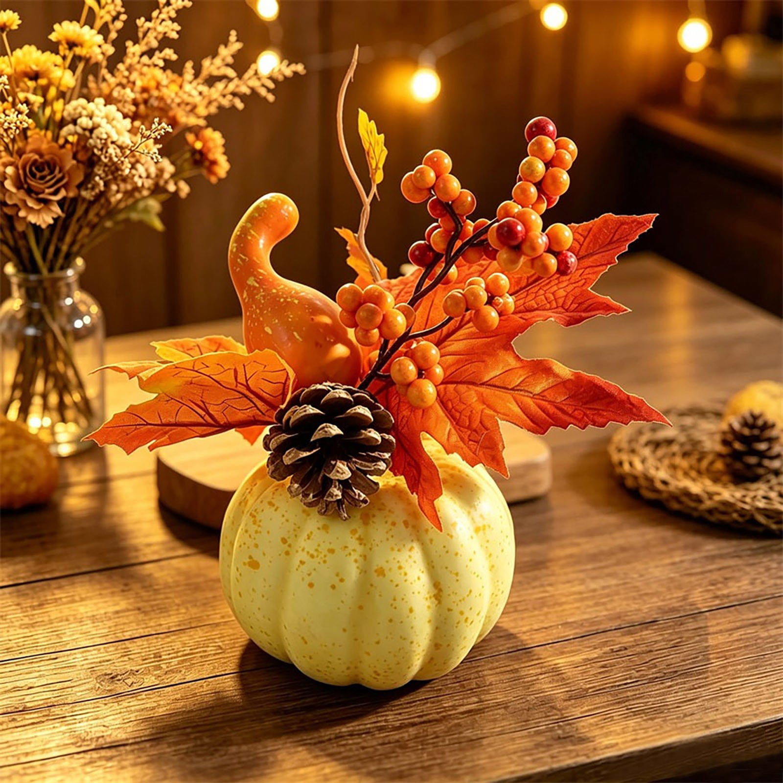 Artificial Foam Pumpkin Decor, Realistic Mini Fake Simulation Pumpkin ...