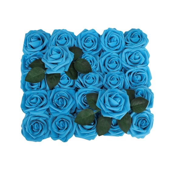 Artificial Foam Rose Heads with Leaves for DIY Crafting Wedding Party ...