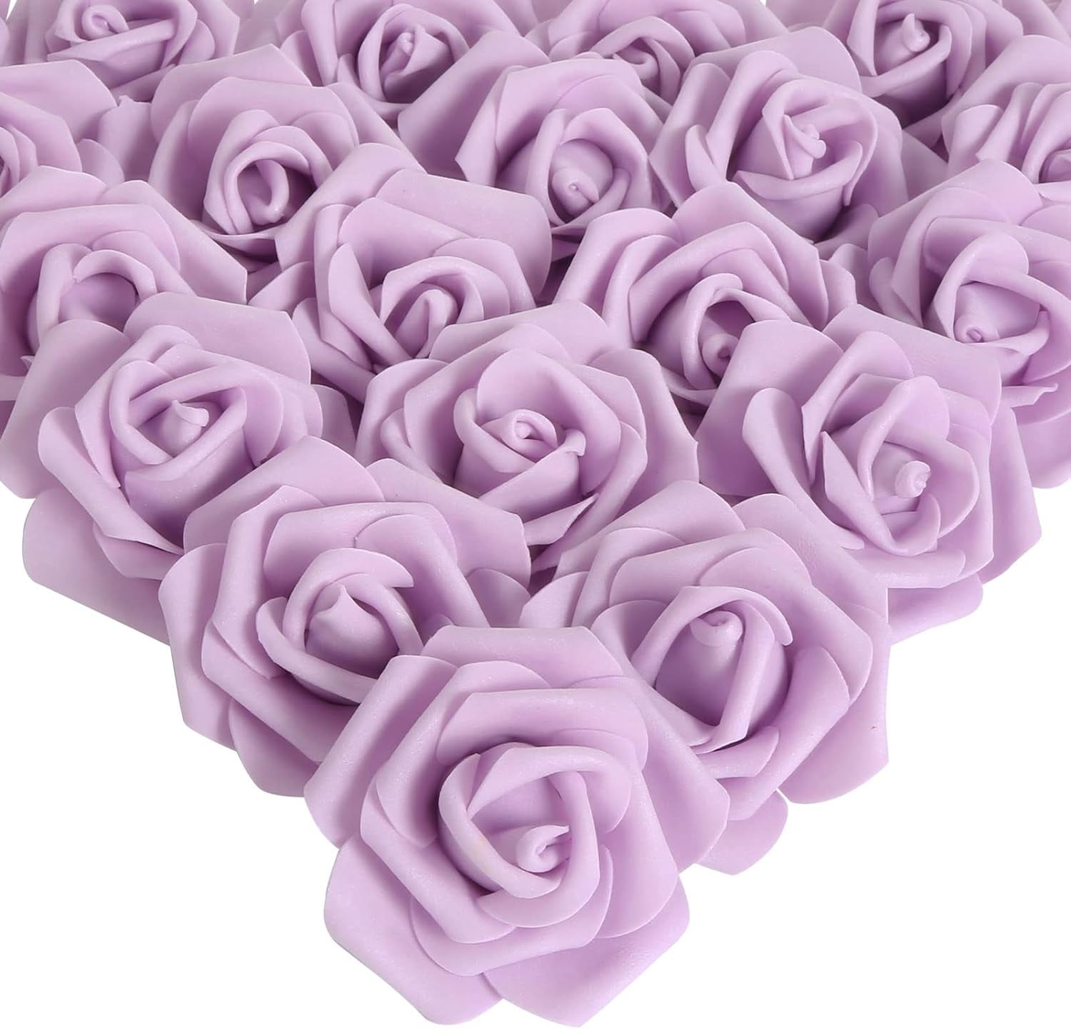 Artificial Foam Roses Flowers Heads, 3in Stemless Lilac Foam Fake ...
