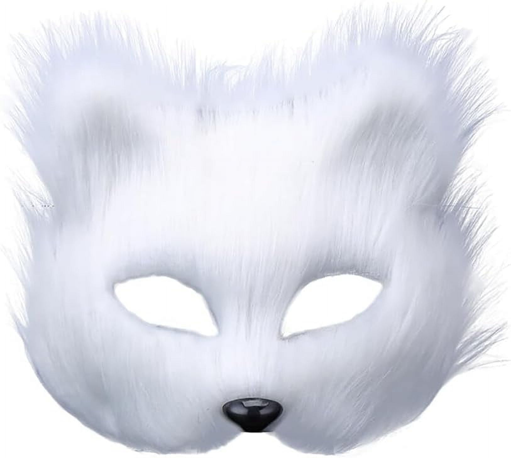 Artificial Fox Face Cover Mask Halloween Fox Mask Cosplay Costume Half ...