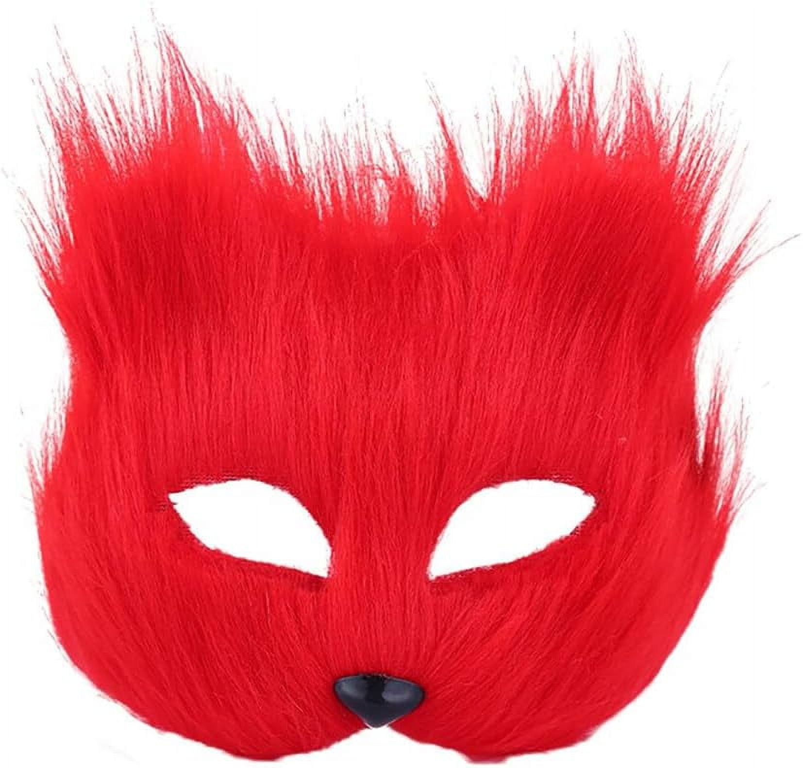Artificial Fox Face Cover Mask Halloween Fox Mask Cosplay Costume Half ...