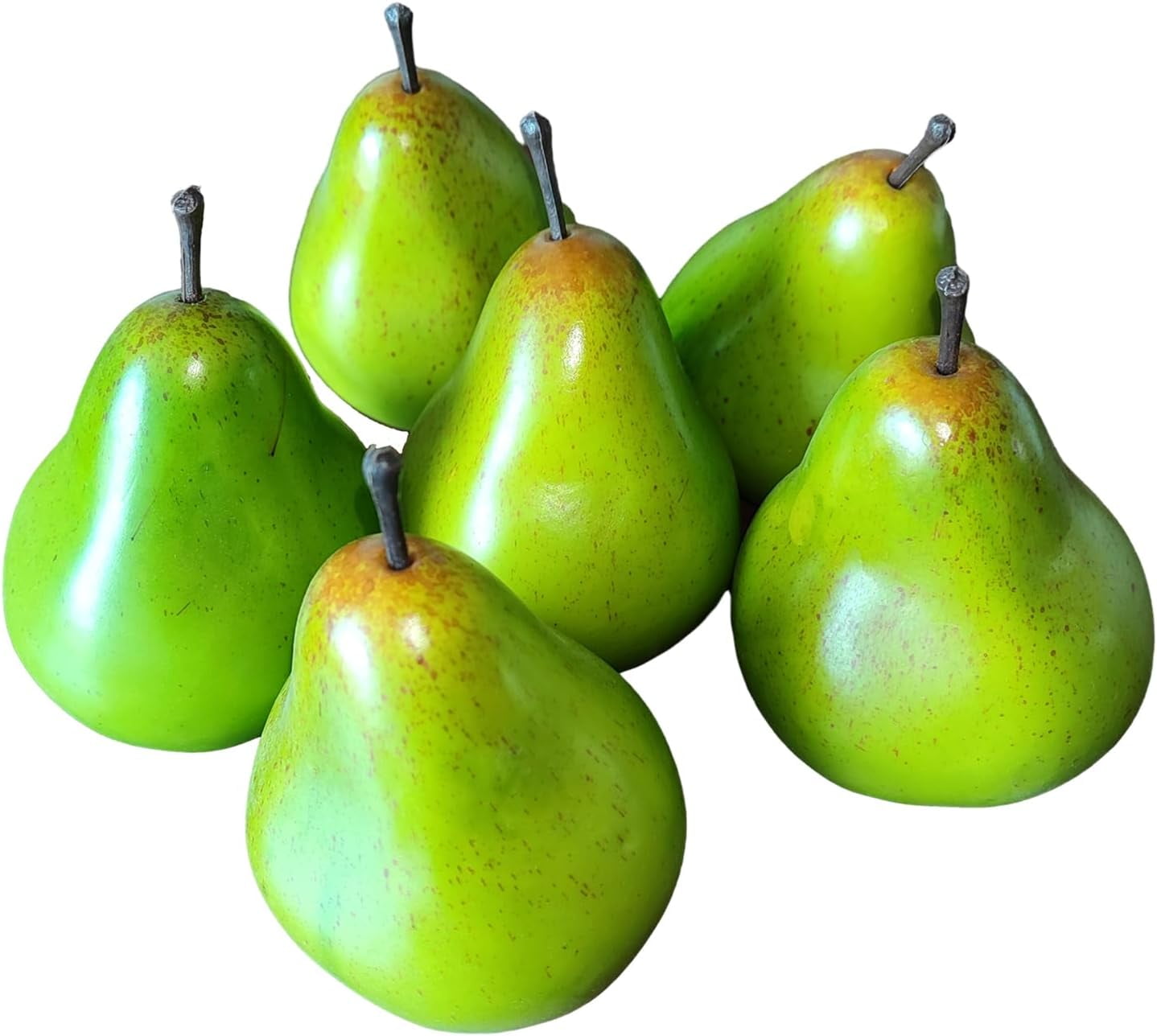 Artificial Fruits 6Pcs Fake Green Pears, Fake Simulation Green Pears ...