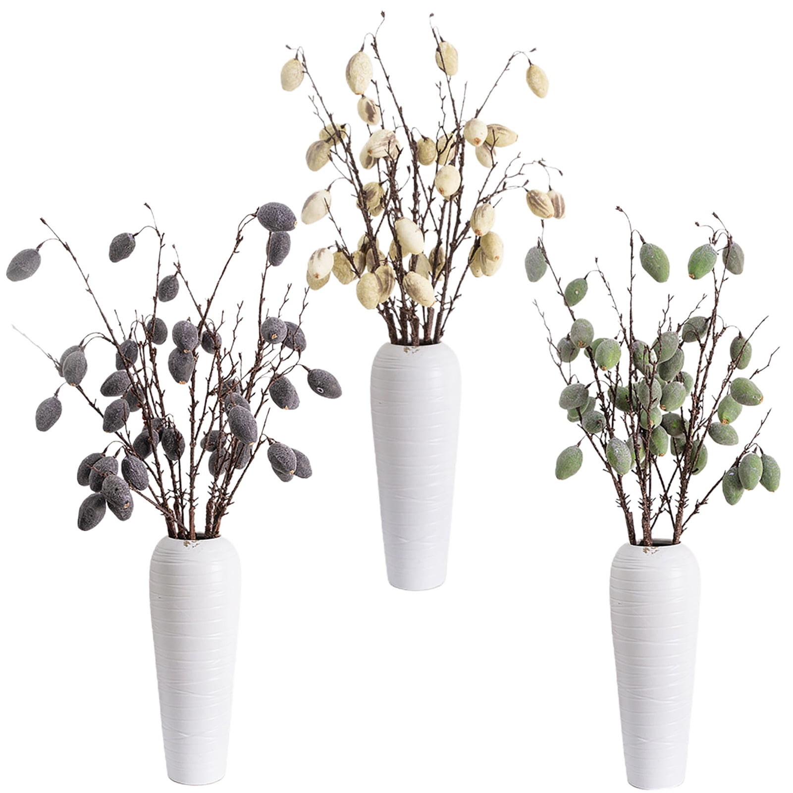 Artificial Fruits Branch Real Touch Artificial Greenery Stem Leaves ...