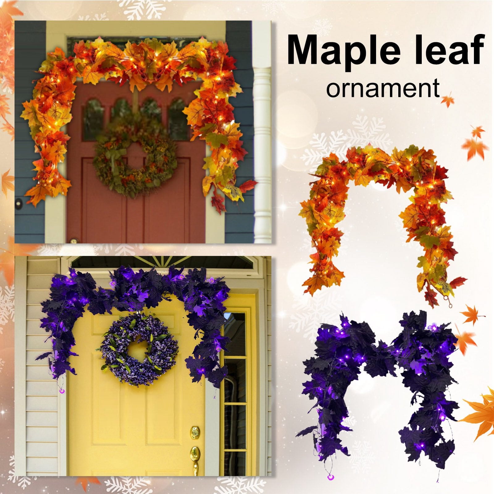Artificial Garland Decor Artificial Garland Leaves 5.6ft Artificial ...