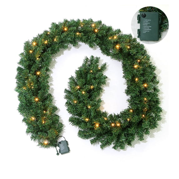 Artificial Garland With Built In Led Lights For Indoor And Outdoor ...