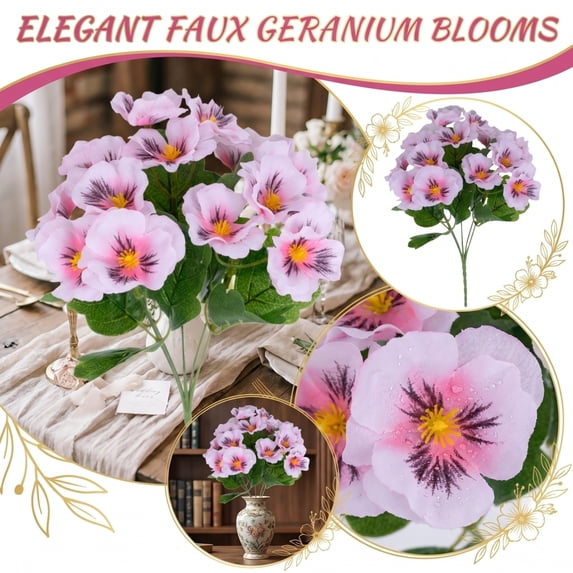 Artificial Geranium Begonia Flower Bouquet Wall Decor for Wedding Home ...