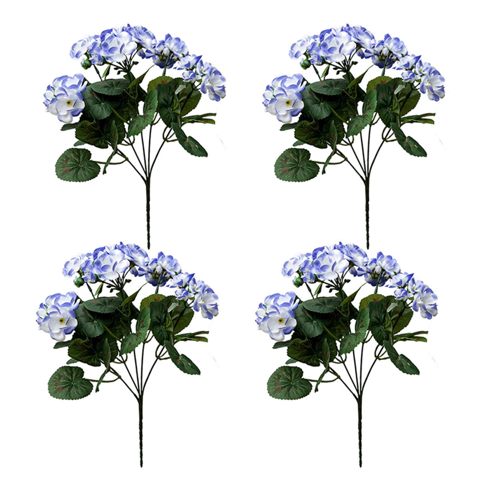 Artificial Geranium Fake Flowers for Outdoors Decoration, 4 Bundles ...
