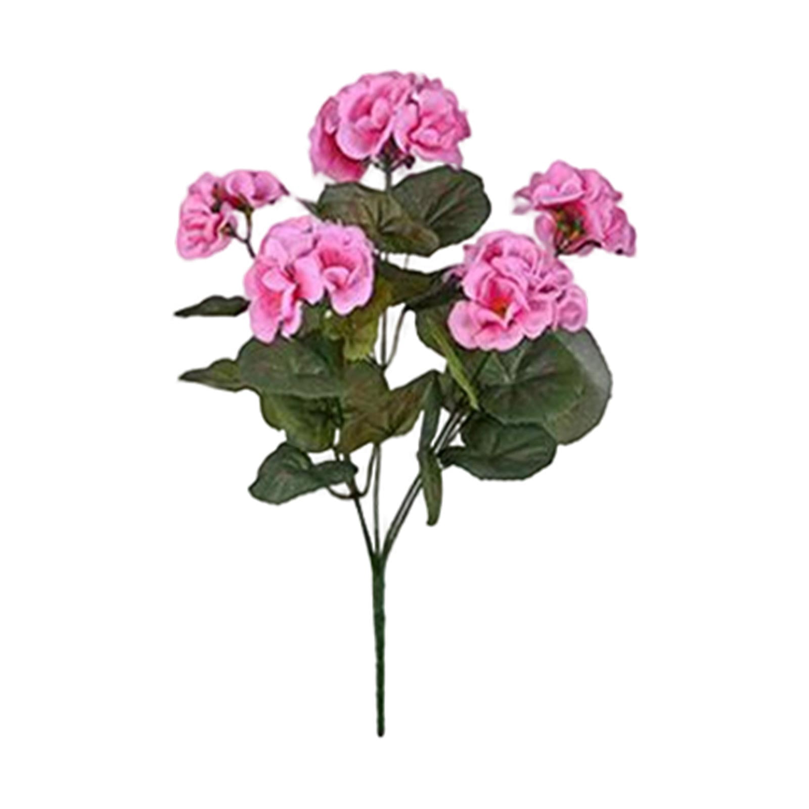 Artificial Geranium Flower Stems Faux Geranium Bush Blooms UV Resistant ...