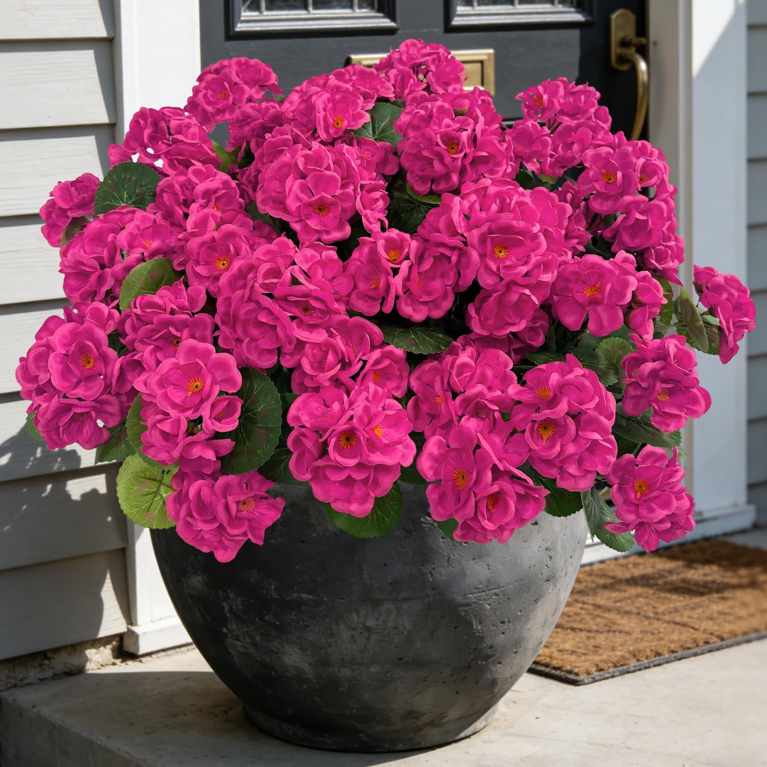 Artificial Geranium Flowers 12 Rose Red Outdoor Indoor Home Decor ...