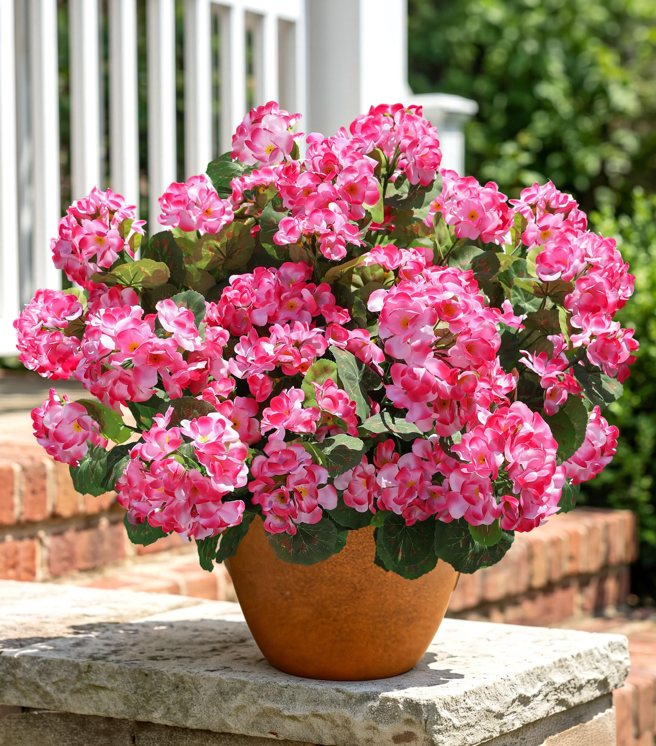 Artificial Geranium Flowers 6 Pink Silk Outdoor Decoration - Walmart.com