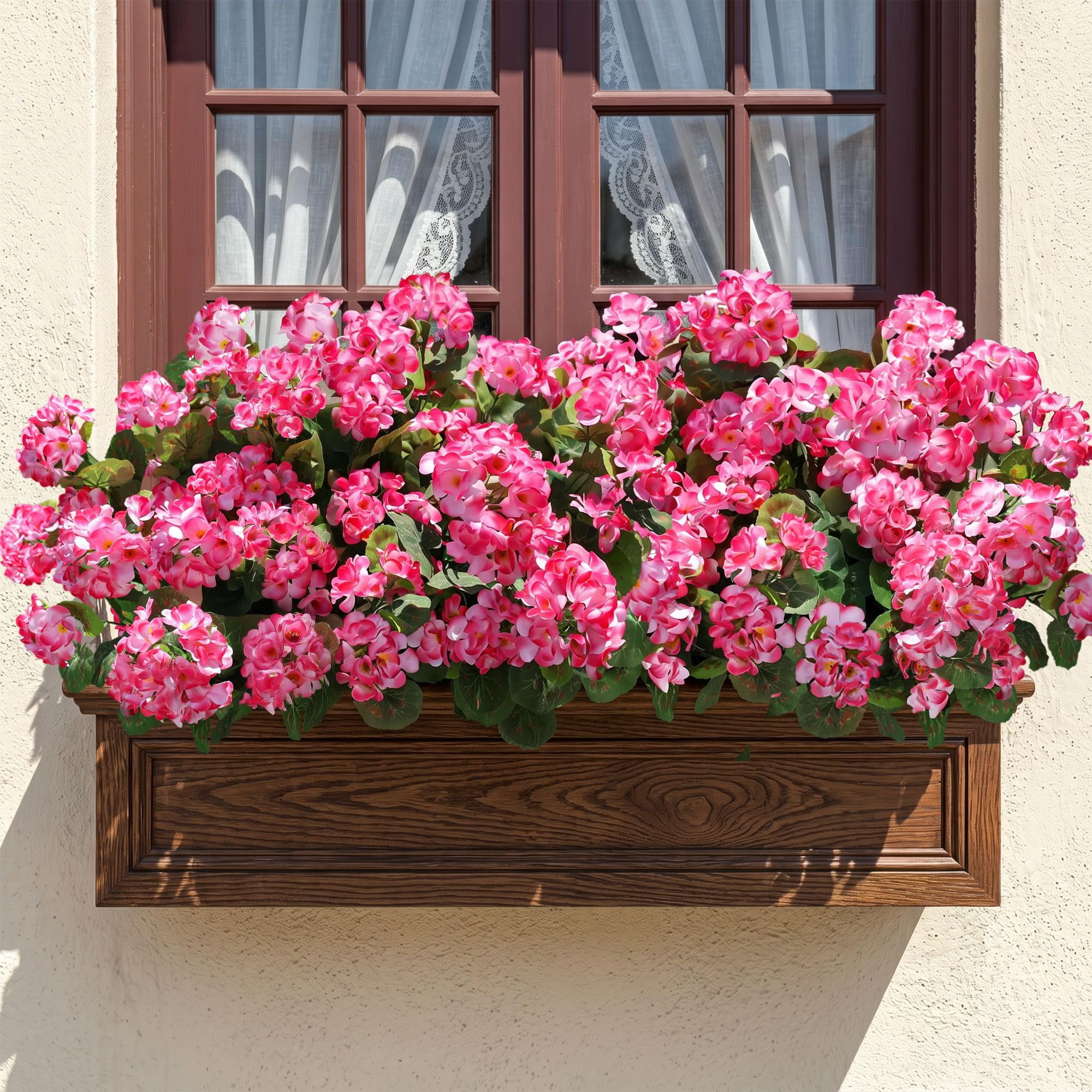 Artificial Geranium Flowers 6 Pink Silk Outdoor Decoration - Walmart.com