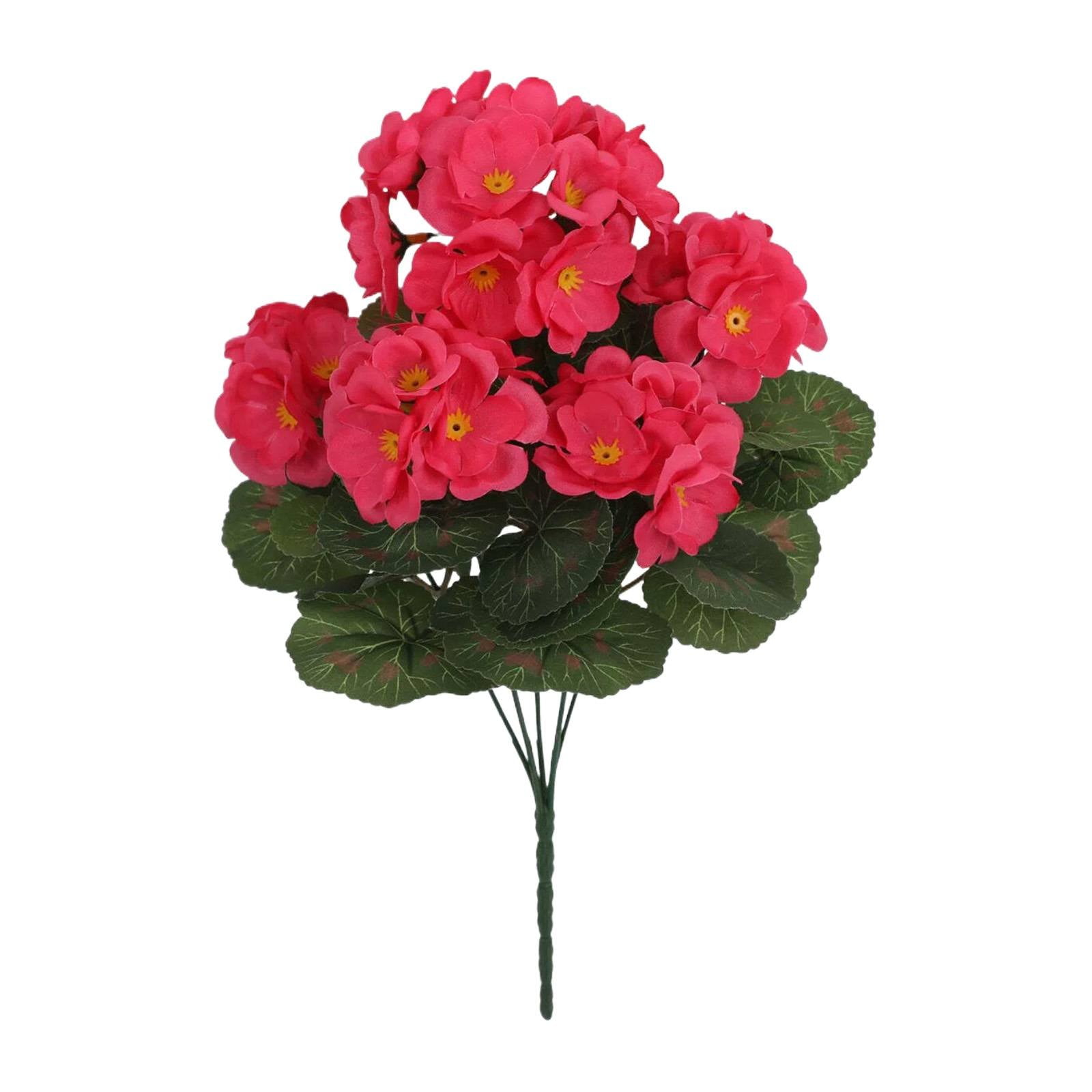 Artificial Geranium Flowers Outdoor, Uv Resistant Faux Red Geraniums ...