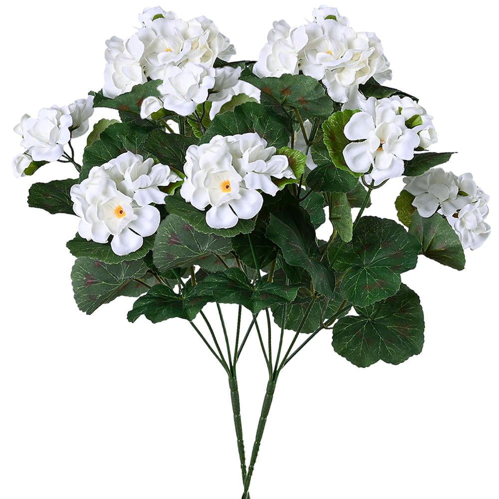 Artificial Geranium Flowers Plastic Fake Plants Home In/Outdoor Garden ...