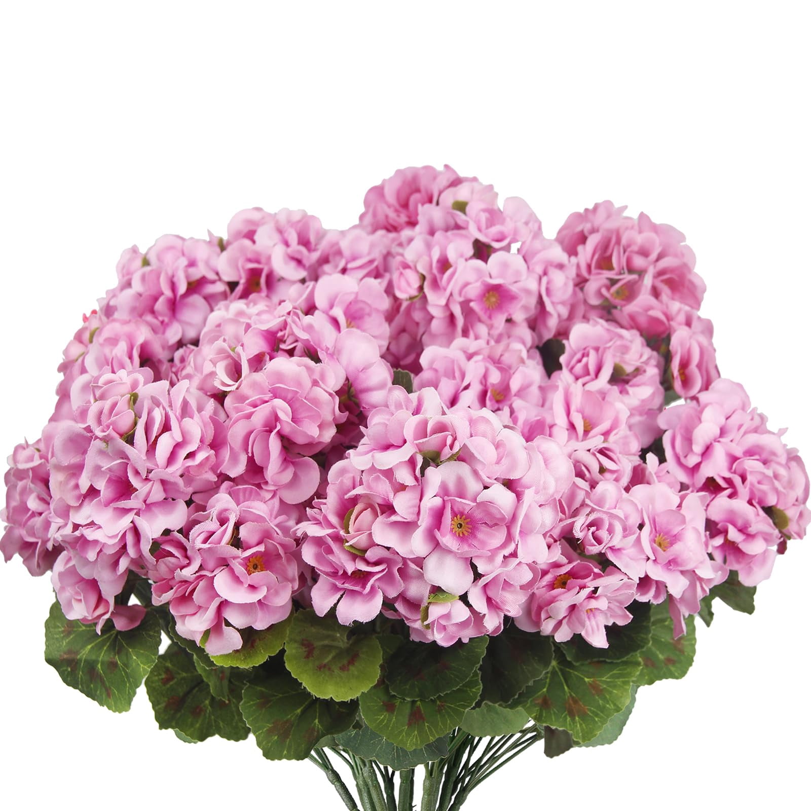 Artificial Geranium Flowers Purple Pink 12 Count Indoor Outdoor Decor ...