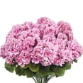 Artificial Geranium Flowers Purple Pink 12 Count Indoor Outdoor Decor ...