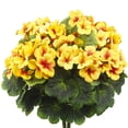 Artificial Geranium Flowers Yellow Bush 2 Pack Indoor Outdoor Decor ...