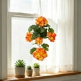 Artificial Geranium Hanging Flower With Pot, Waterproof Sun Resistant ...