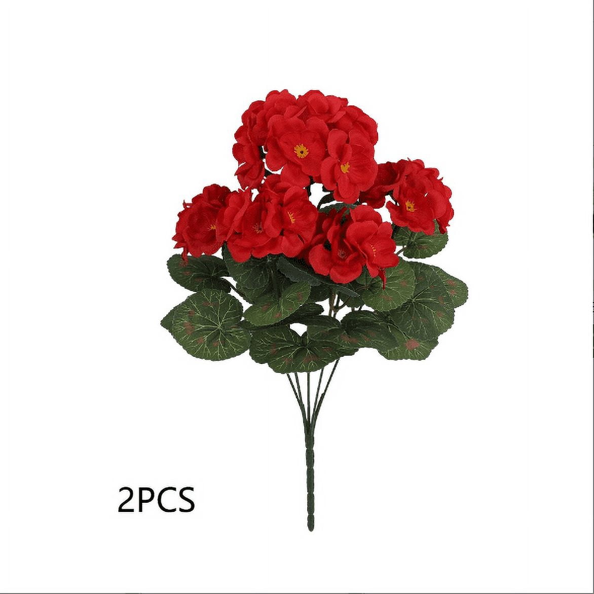 Artificial Geranium Silk Flowers 2 Pack - Realistic Home Wedding Decor ...