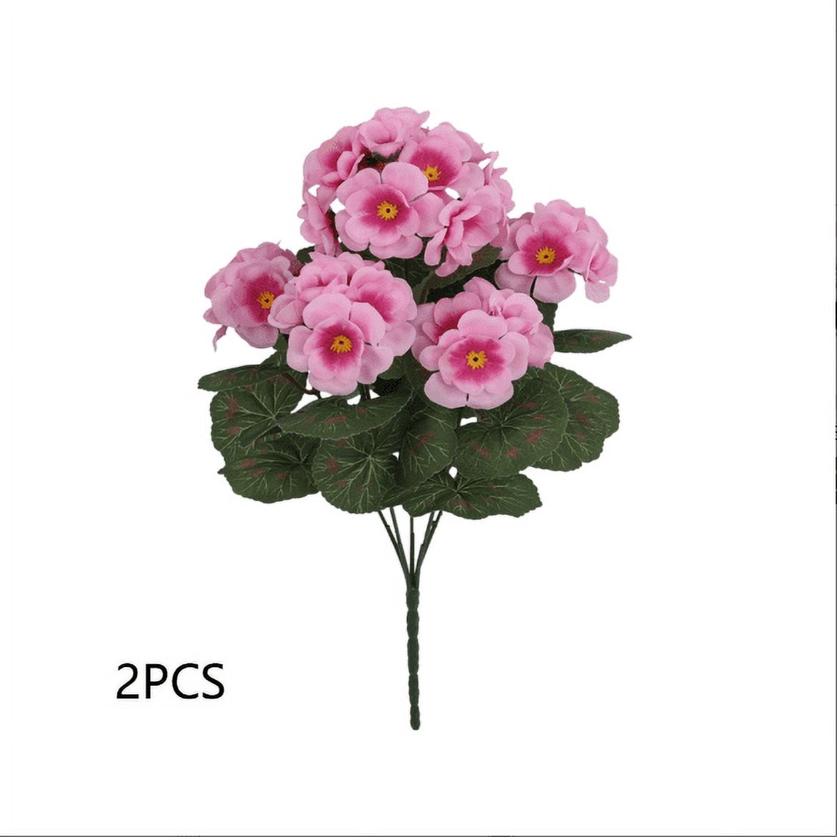 Artificial Geranium Silk Flowers 2PCS Realistic Home Wedding Decor ...