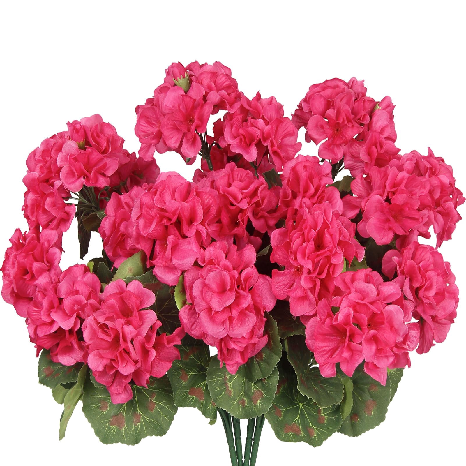 Artificial Geraniums Flowers Rose Red 4 Count Outdoor Indoor Home Decor ...